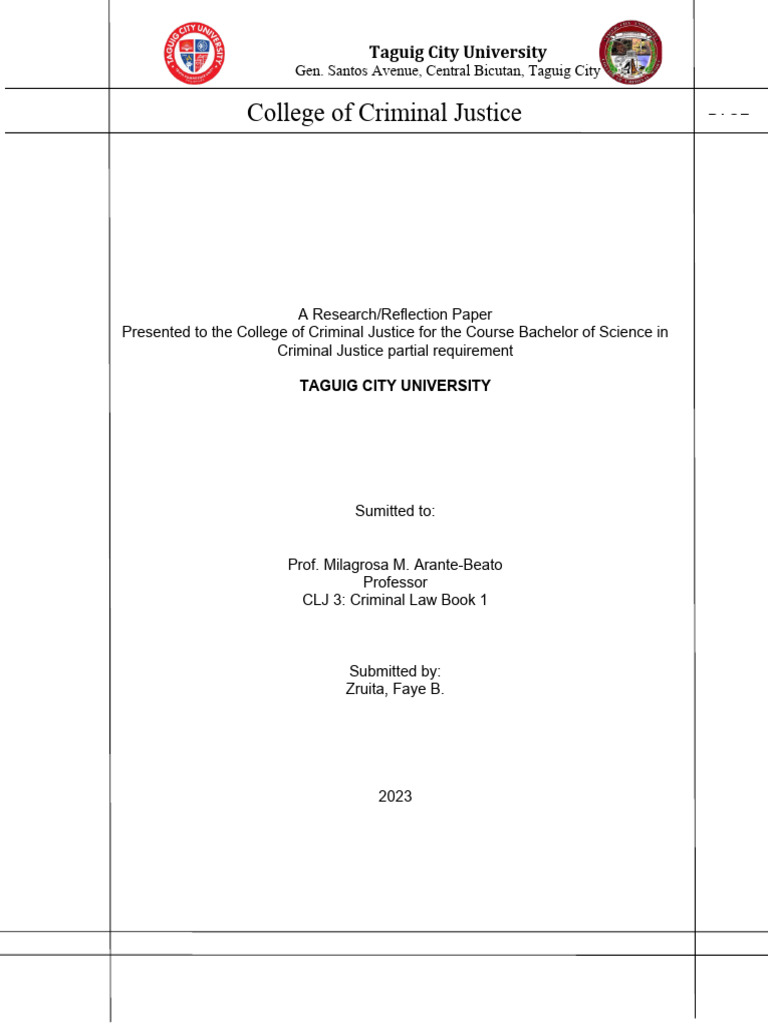 Thesis Format | PDF | Crimes | Crime & Violence