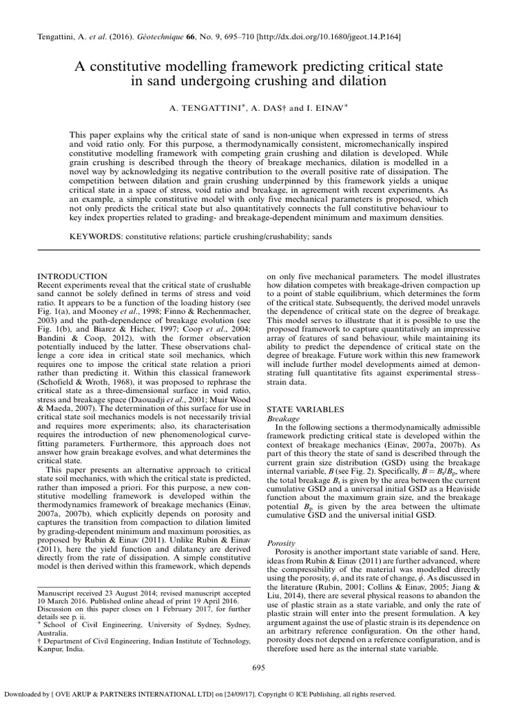 a constitutive model frame predic critical state of sand undergoing ...