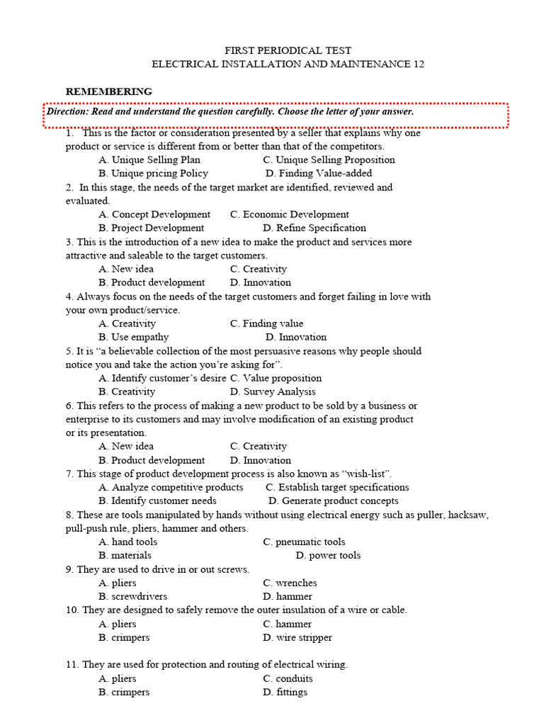 First Periodical Test Eim 12 2022-3023 | Download Free PDF | Innovation ...