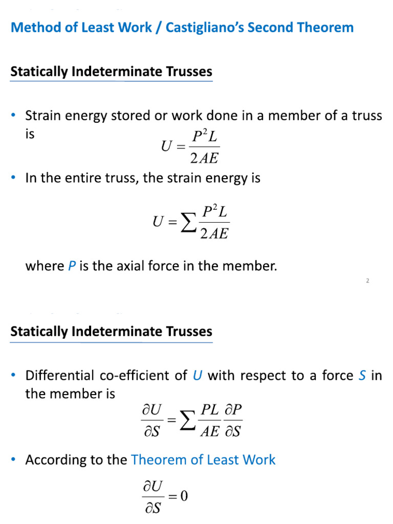 Lecture 5 METHOD OF LEAST WORK ARCHES AND TRUSSES | PDF Lecture 5 METHOD OF LEAST WORK ARCHES AND TRUSSES | PDF