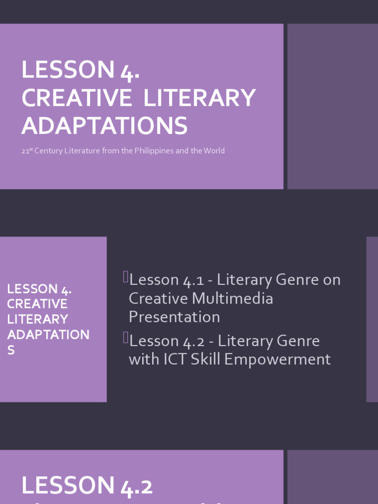 Creative Literary Adaptations & ICT Skills | PDF | Information ...