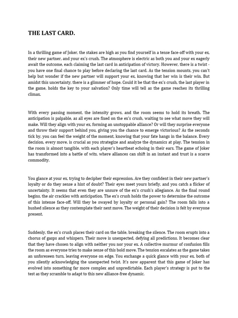 The Last Card | PDF | Deception | Psychological Concepts