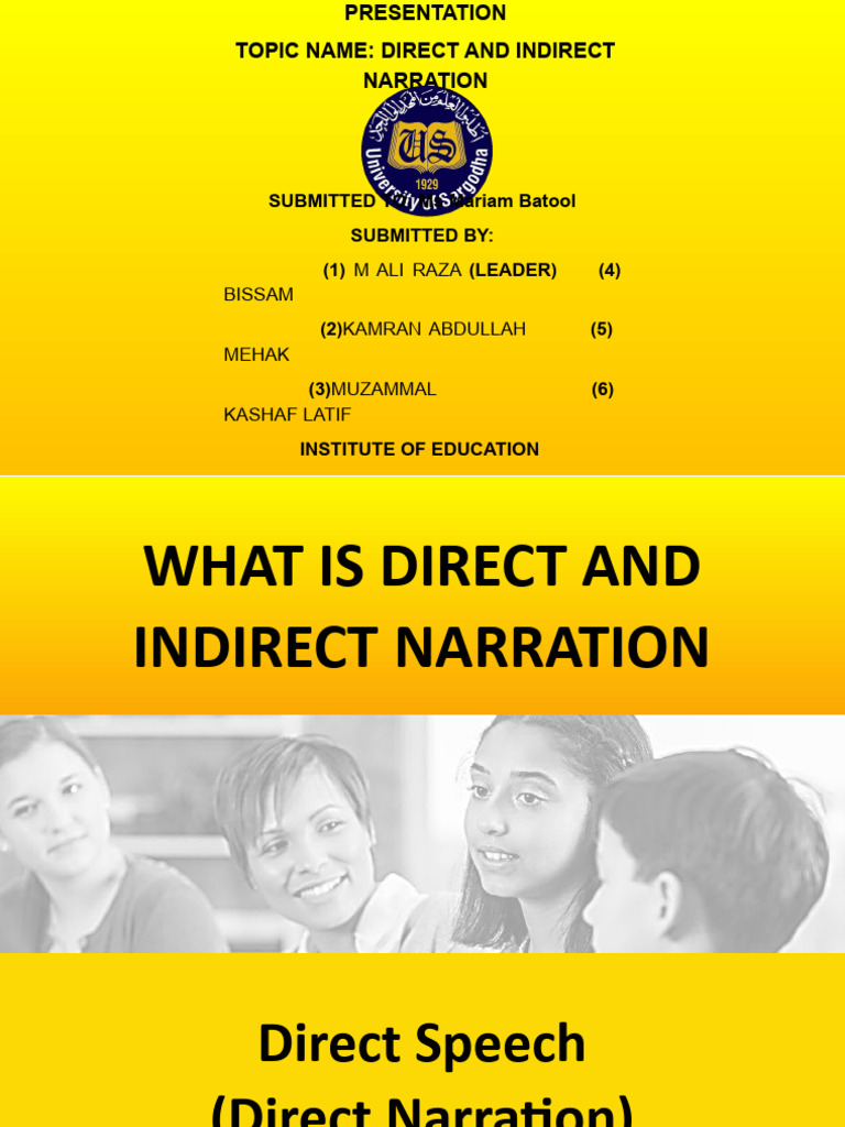Direct and Indirect Narration | Download Free PDF | Verb | Human ...