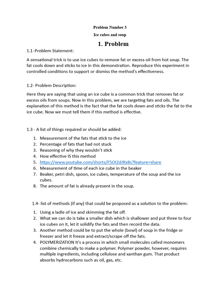 Ice Cubes | PDF | Ice | Soup