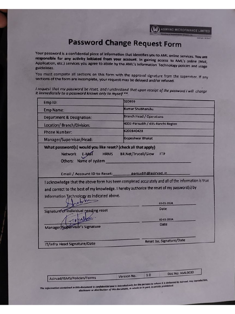 Password Reset | PDF