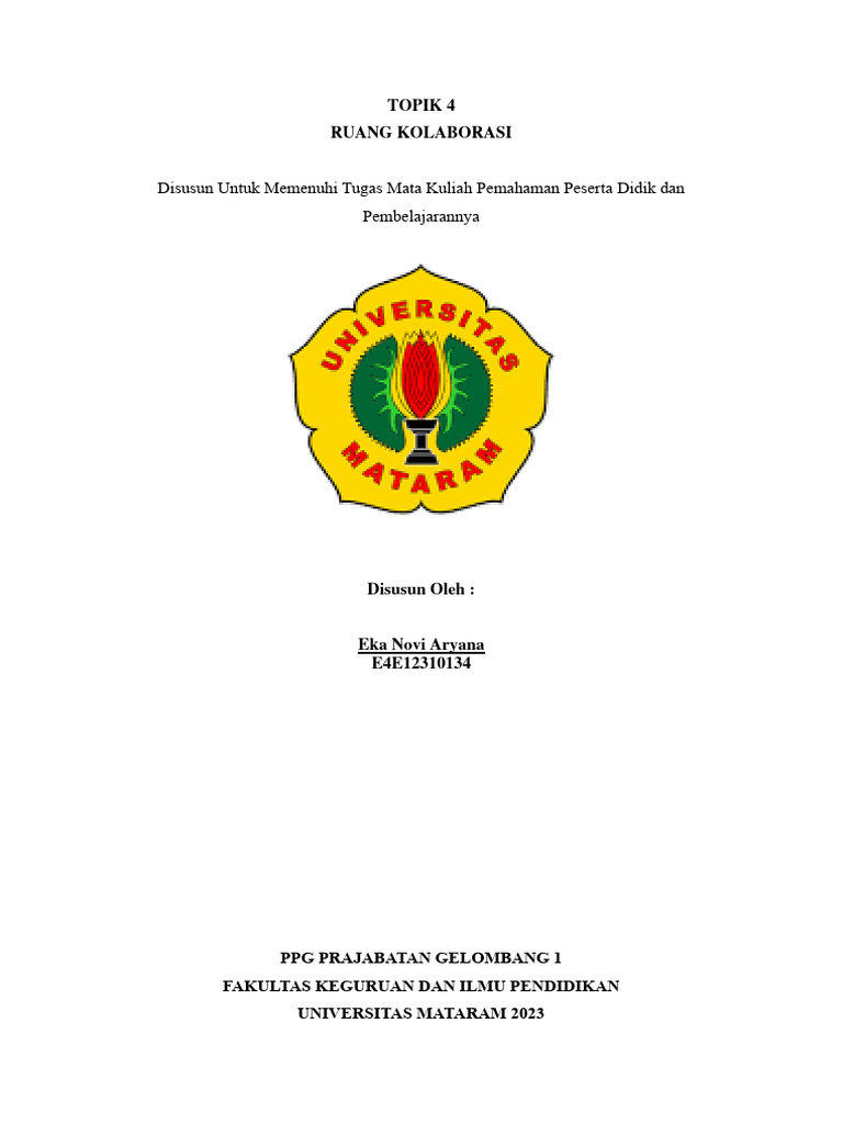 Topik 4 - Ruang Kolaborasi Kasus 1 - Eka Novi Aryana - PPDP | PDF