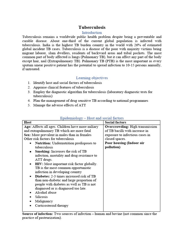 Tuberculosis | PDF | Tuberculosis | Infection