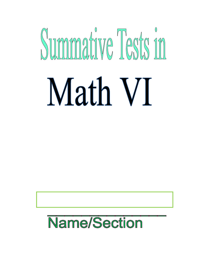 Math Summative Test - Module 1-2 | Download Free PDF | Arithmetic ...