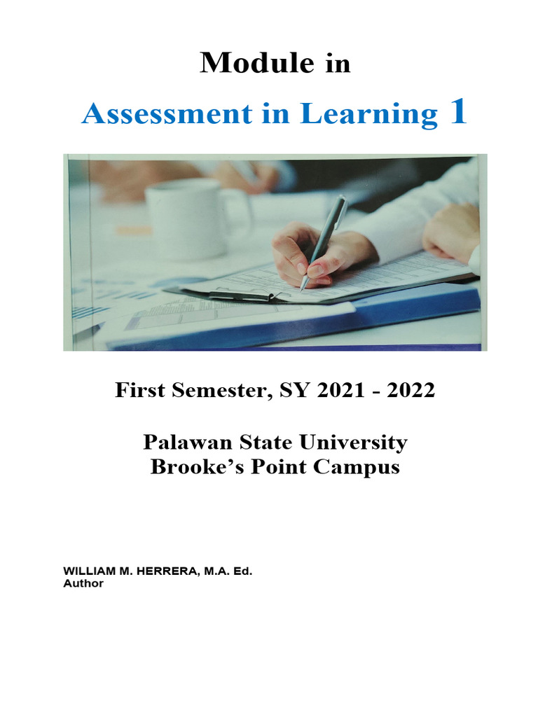 Module in Assessment in Learning 1 Final | PDF | Educational Assessment | Learning