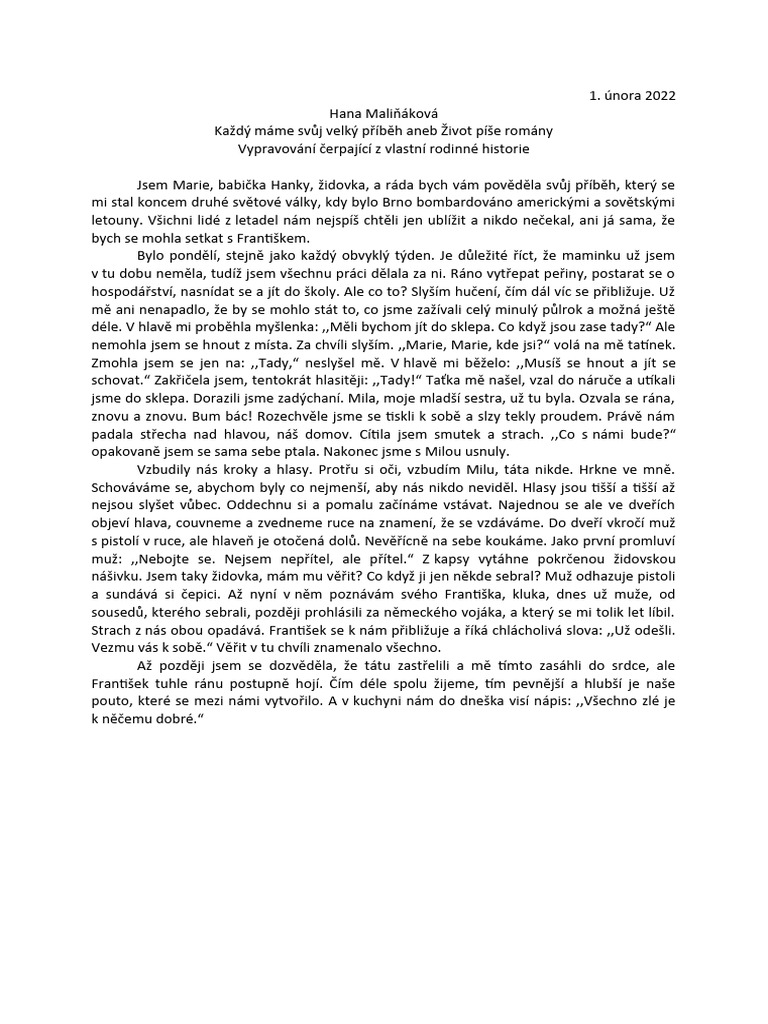 Slohová Práce - Vypravování | PDF