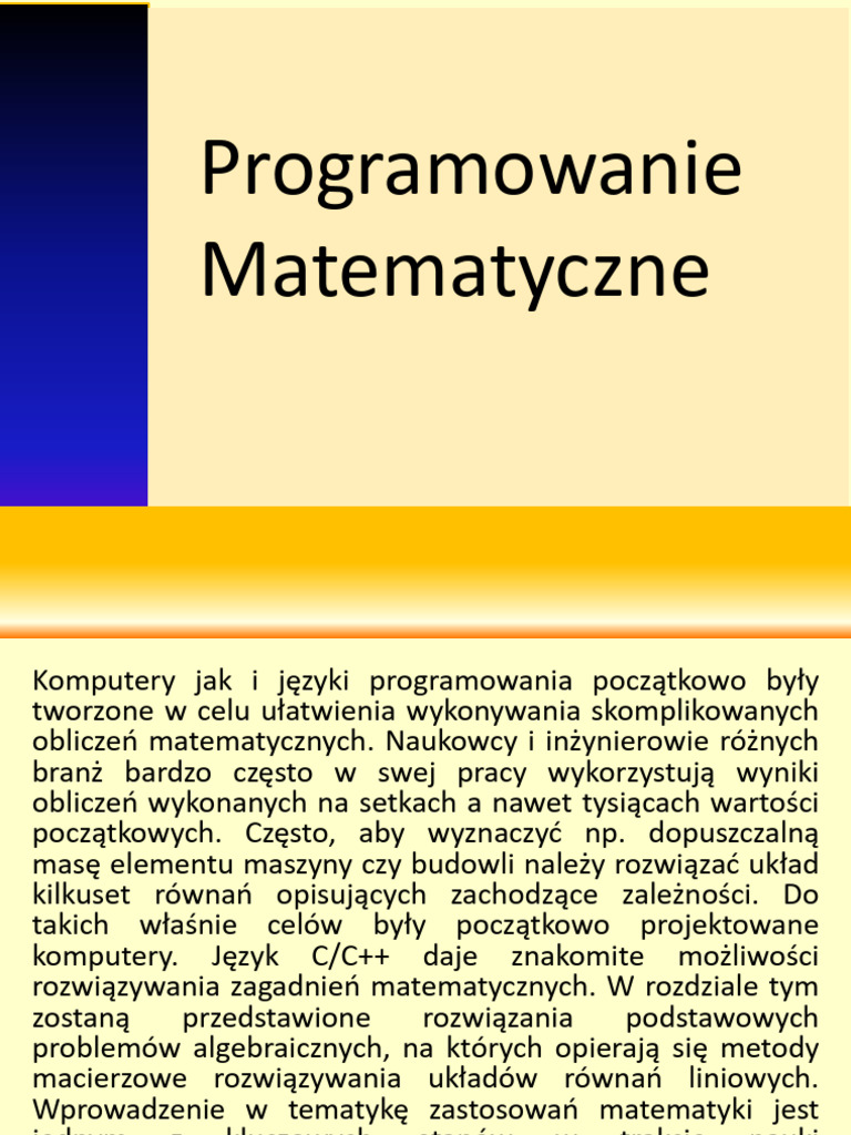 Programowanie Matematyczne | PDF