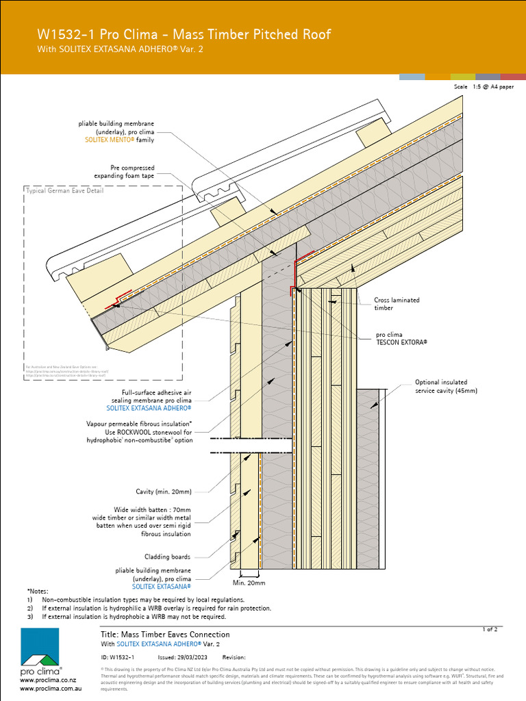 Mass Timber Pitched Roof Eaves, SOLITEX ADHERO Var. 2 | PDF | Building ...