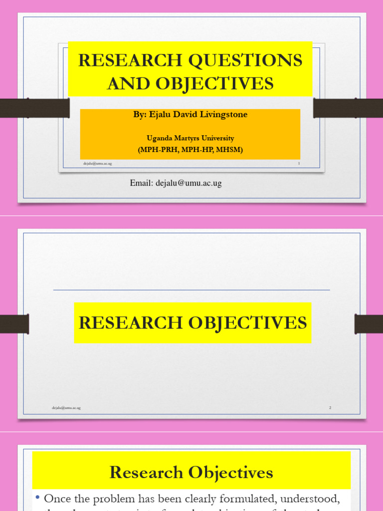 Research Objectives and Questions | PDF | Quantitative Research ...