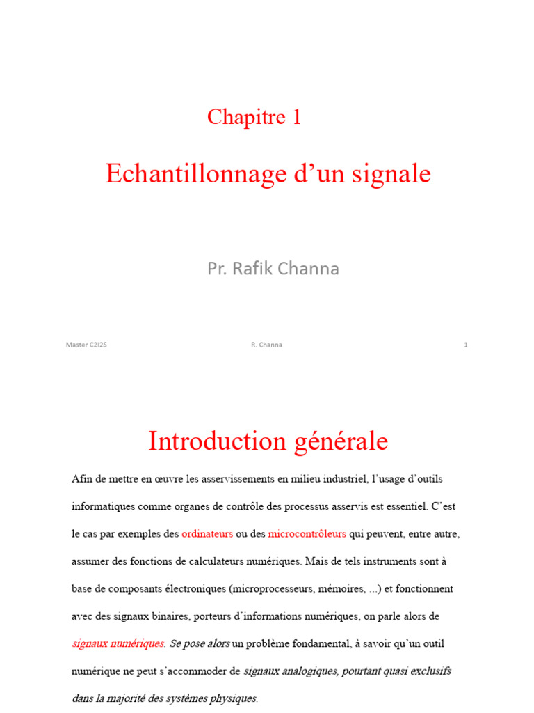 Échantillonnage des Signaux Continus | PDF | Échantillonnage (signal ...