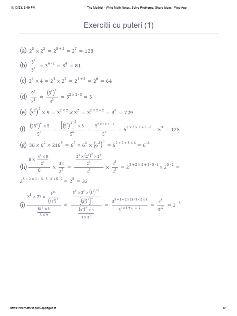 Exercitii Cu Puteri (R1) | PDF