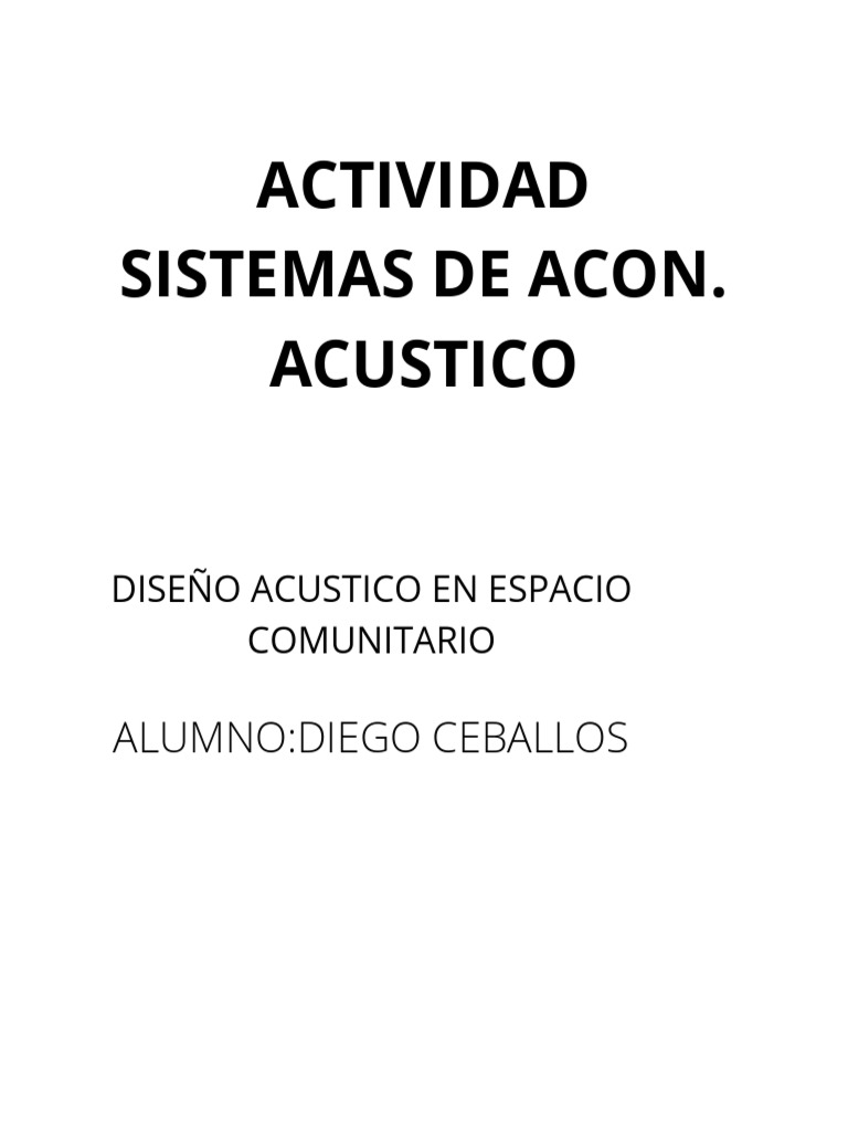 Actividad Sistemas de Acon. Acustico | PDF