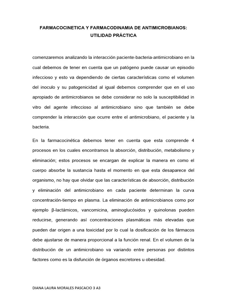 Farmacocinetica y Farmacodinamia de Antimicrobianos | PDF | Farmacocinética | Tratamientos médicos