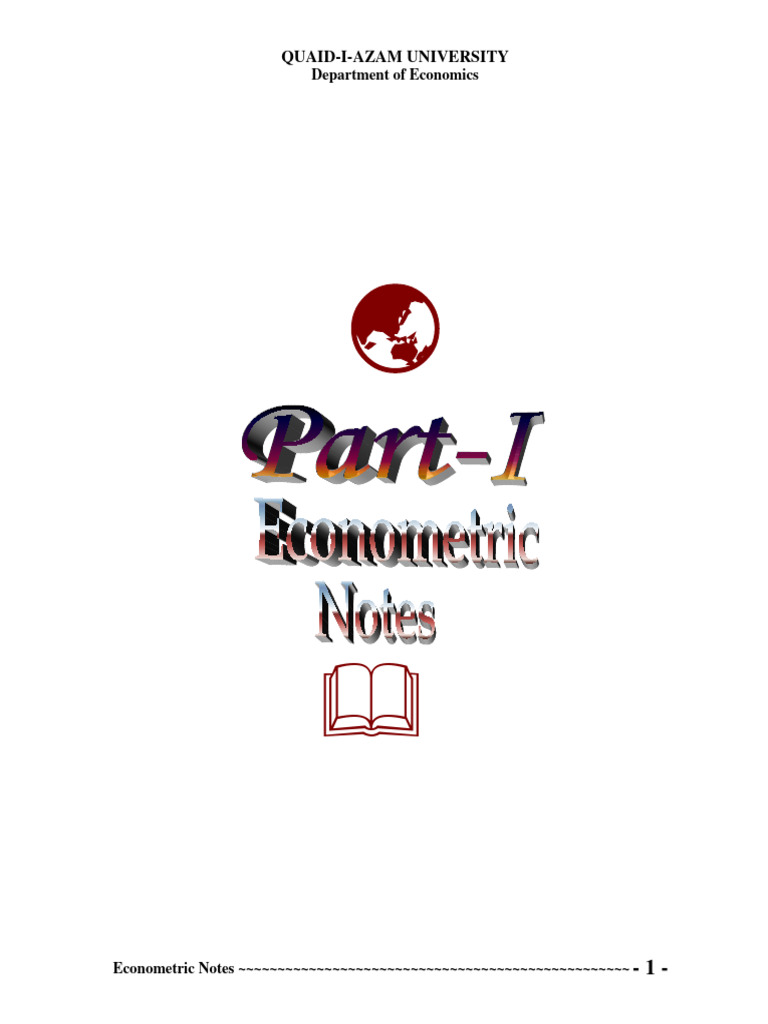 Quaid E Azam Univeristy Econometrics Notes Pdf Multicollinearity