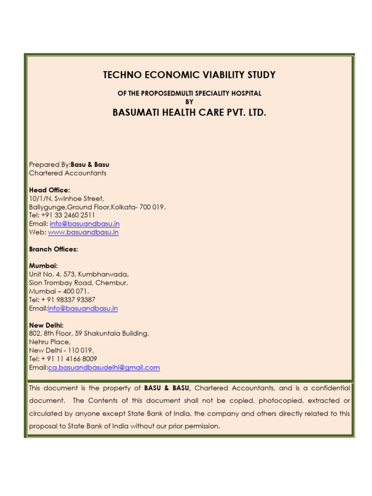 TEV Report-Basumati Final 15-11-2019 | PDF | Health Care | Hospital