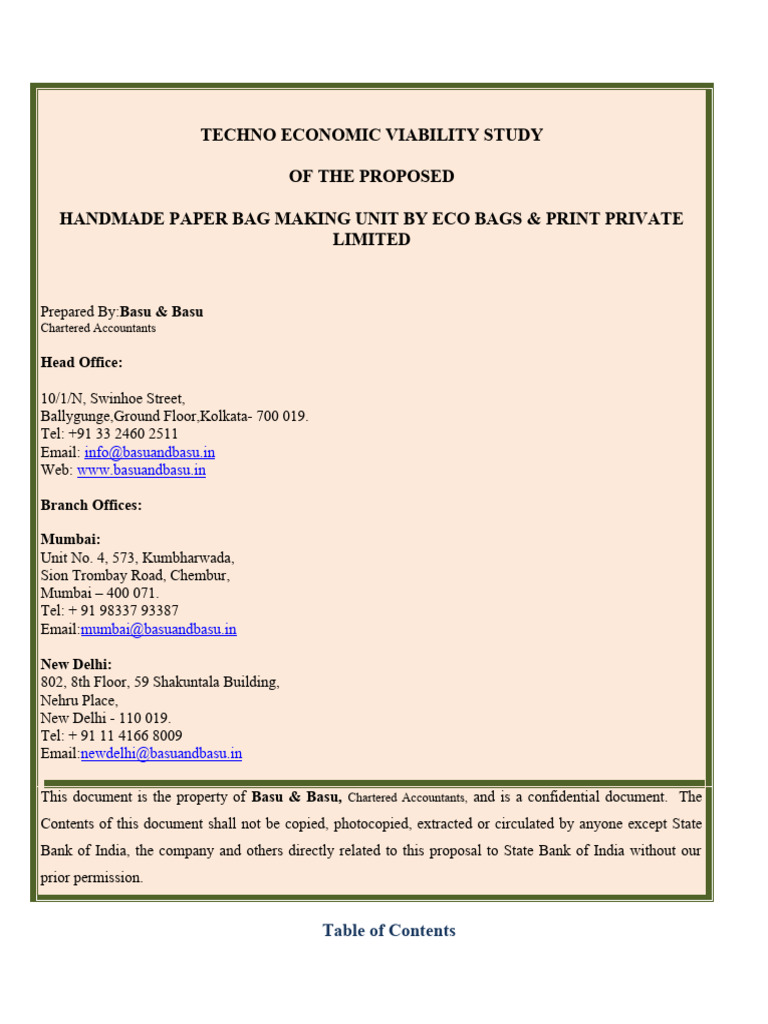 TEV Report-Eco Bags & Print | PDF | Retail | Packaging And Labeling