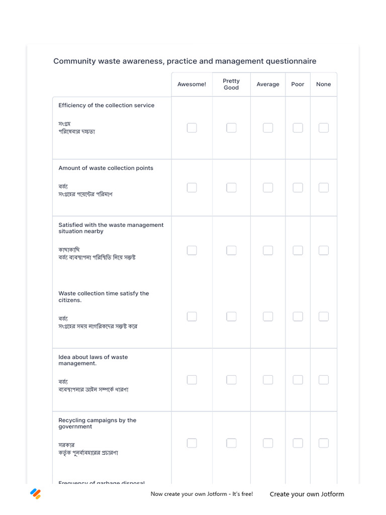 Waste Management Survey | PDF