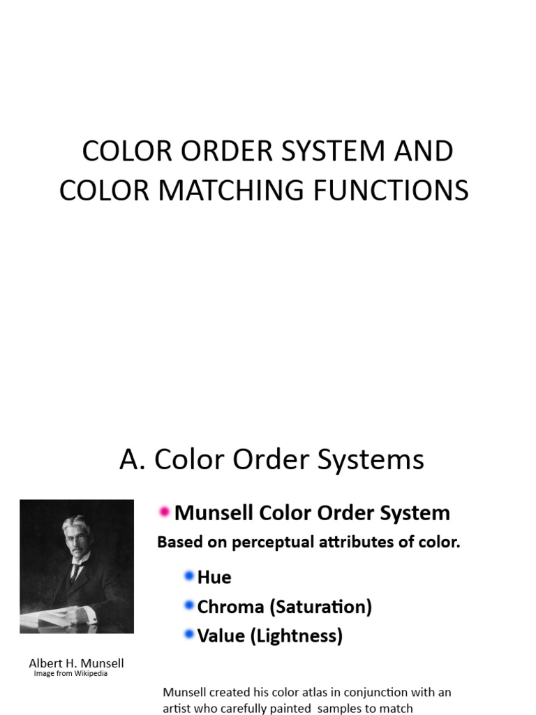 Color Order System and Color Matching Functions2016 and Activity 12 ...