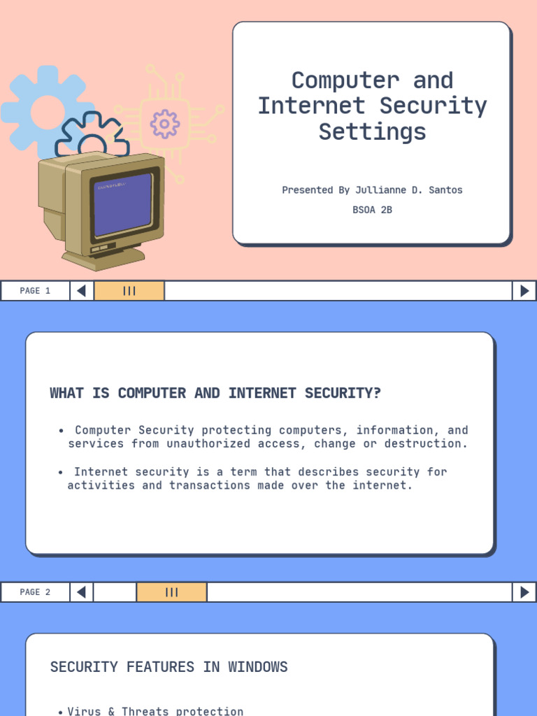 Computer and Internet Security Settings | PDF