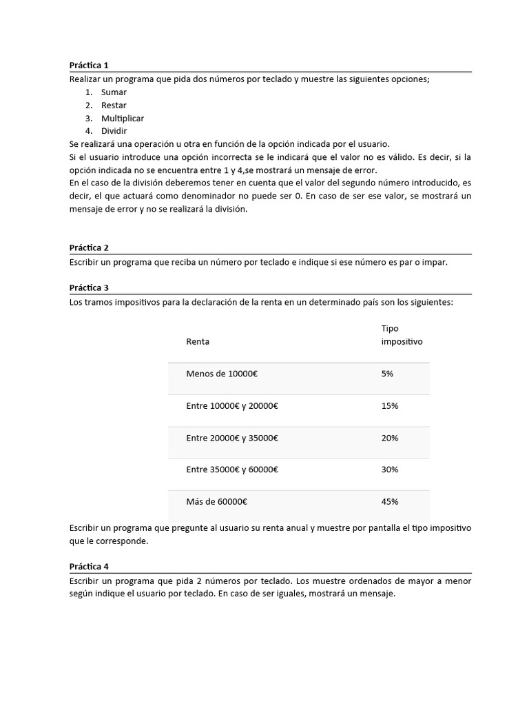 Prácticas Parse Int | PDF