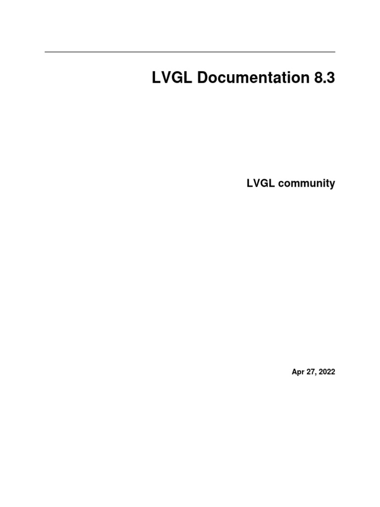 LVGL Documentation | PDF | Embedded System | Microcontroller