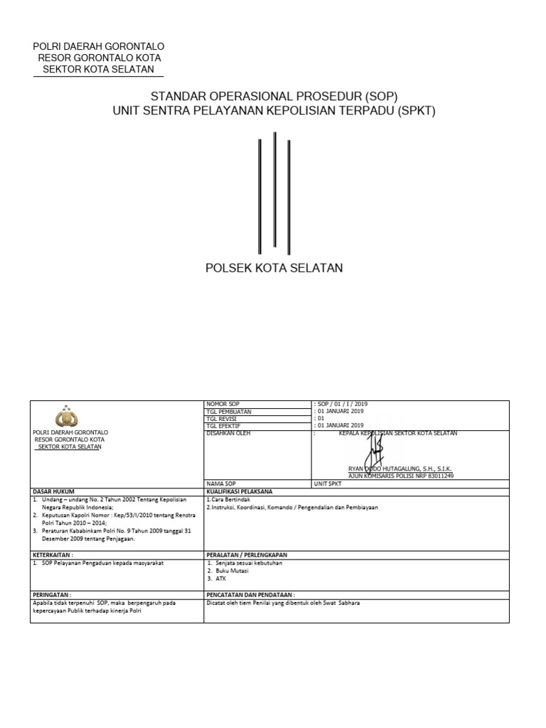 Sop SPKT Sek Selatan | PDF