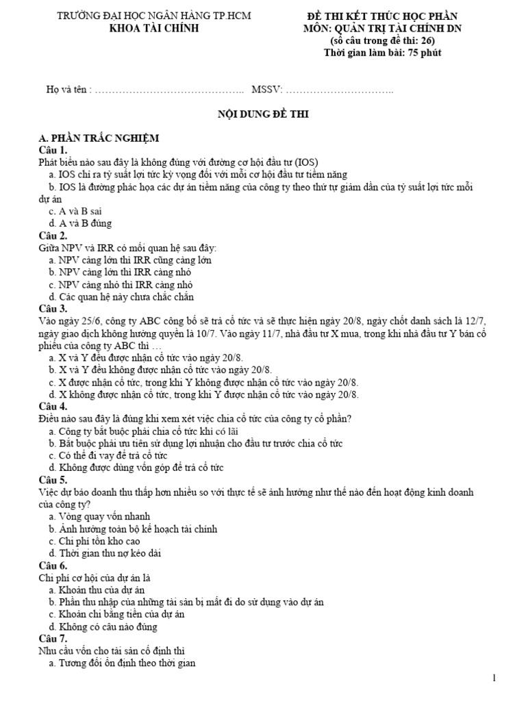 De Thi - Quan Tri TCDN - 1.1920.3 | PDF