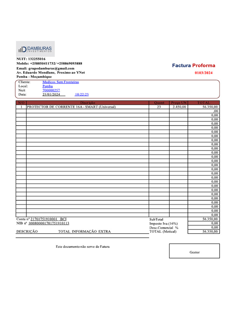 Fatura Proforma | PDF
