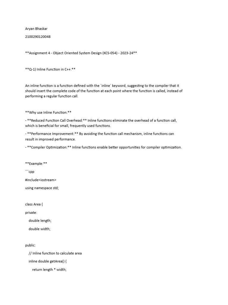 Assignment 4 Oops | PDF | Object Oriented Programming | Systems Engineering Assignment 4 Oops | PDF | Object Oriented Programming | Systems Engineering