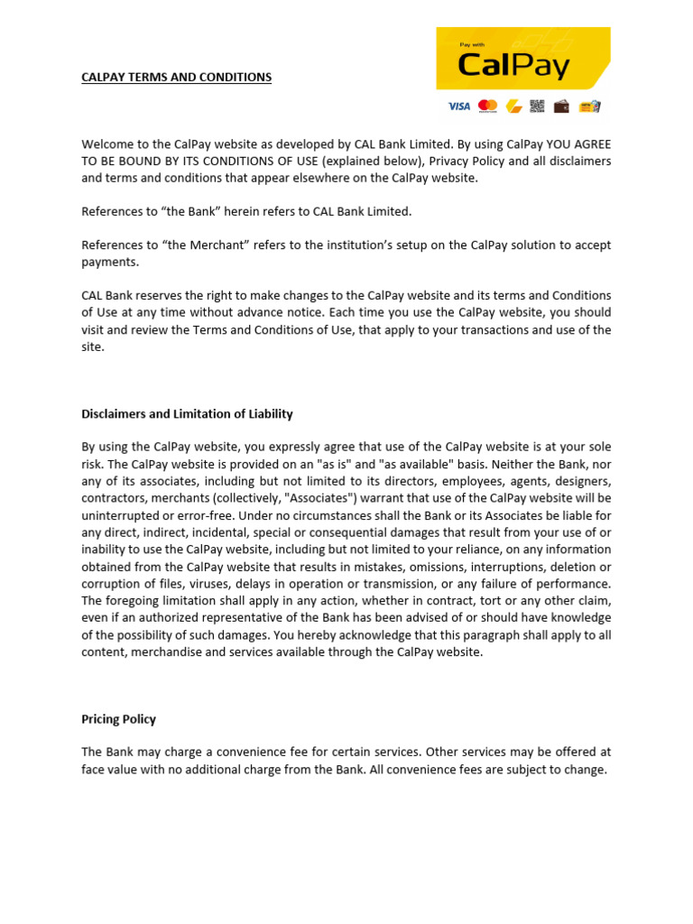 Cal Pay Terms and Conditions | PDF | Debit Card | Information