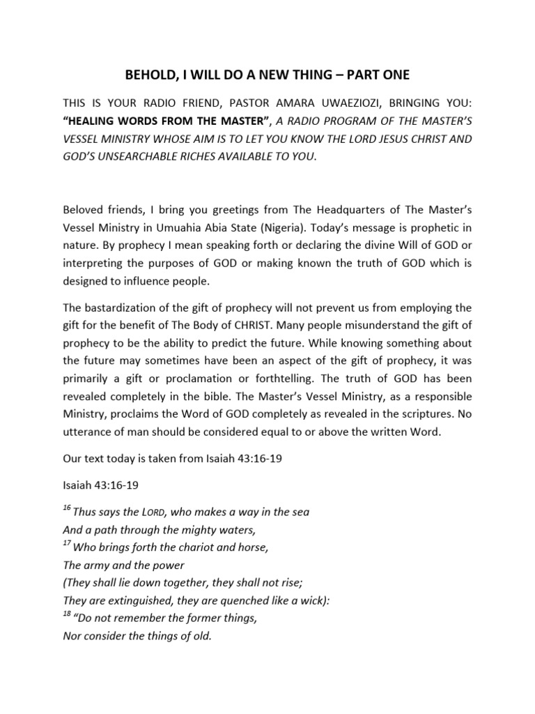 New Beginnings: God's Transformative Promise | PDF | Prophecy | Jesus