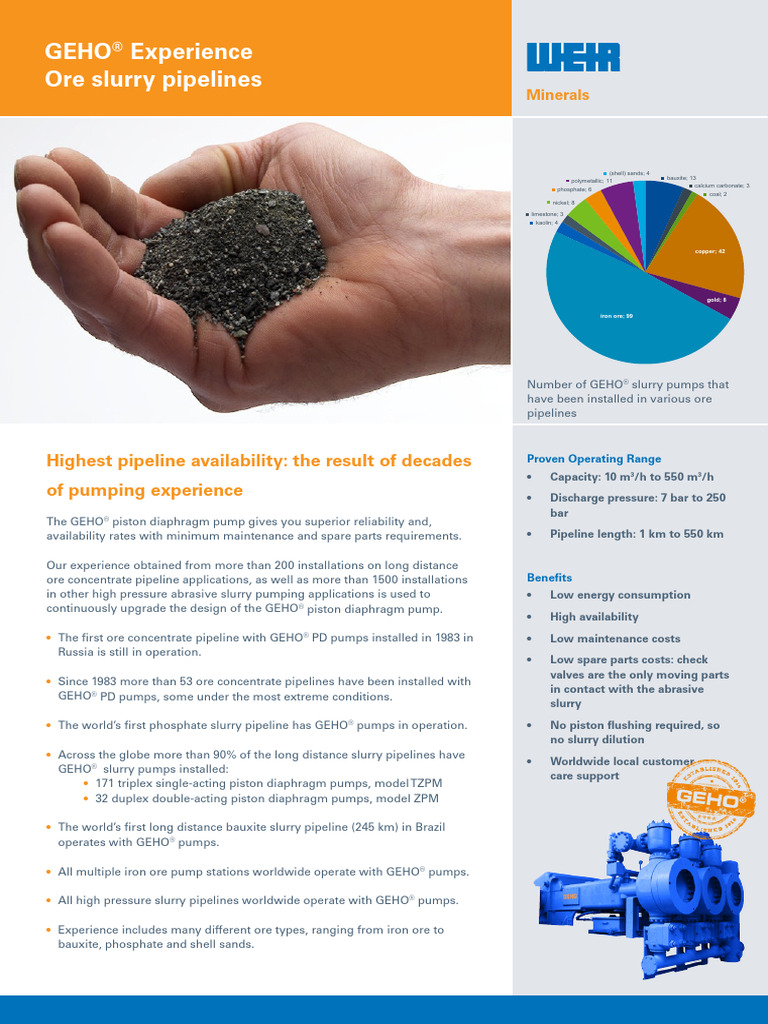 GEHO Experience Ore Slurry Pipelines-Feb 2016 | PDF | Pump | Pipeline ...