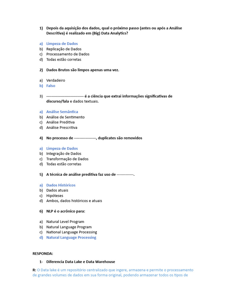 Exercícios Mod Big Data | PDF | Dados | Armazém de dados