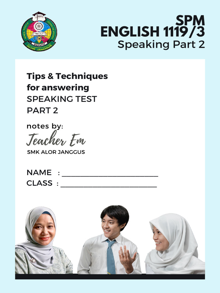 Part 2 Speaking Notes 11192 | PDF | Teachers