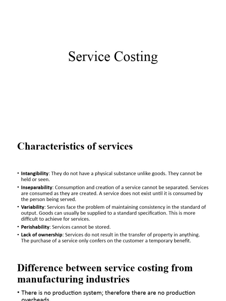 Service Costing With Annotations | PDF | Goods | Inventory
