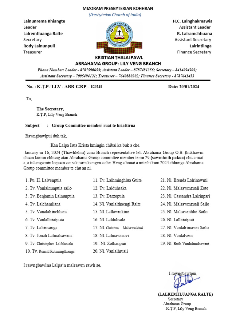 Komiti Member Ruatna | PDF