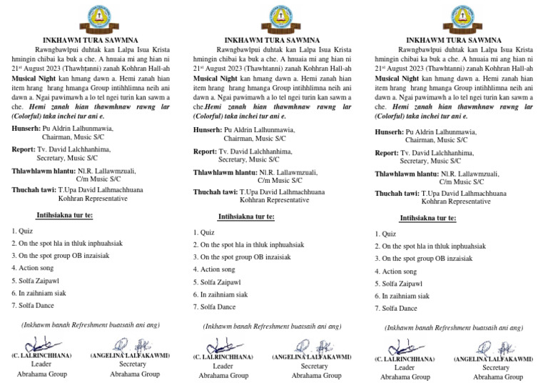 Inkhawm Tura Sawmna PDF | PDF