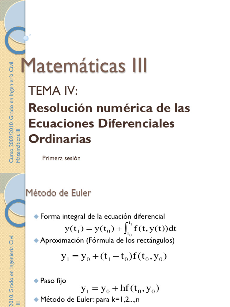 5 - Tema 4 - Ecuaciones Diferenciales 1 | PDF | Ecuaciones | Ecuaciones diferenciales