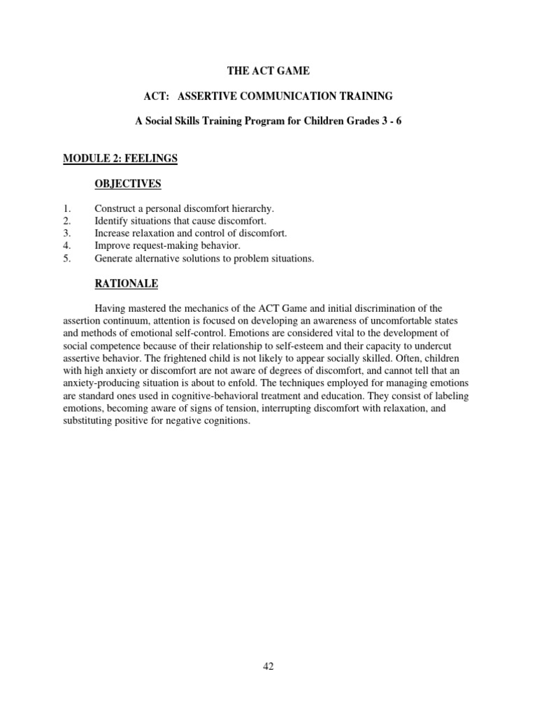 ACT2 | PDF | Feeling | Emotions