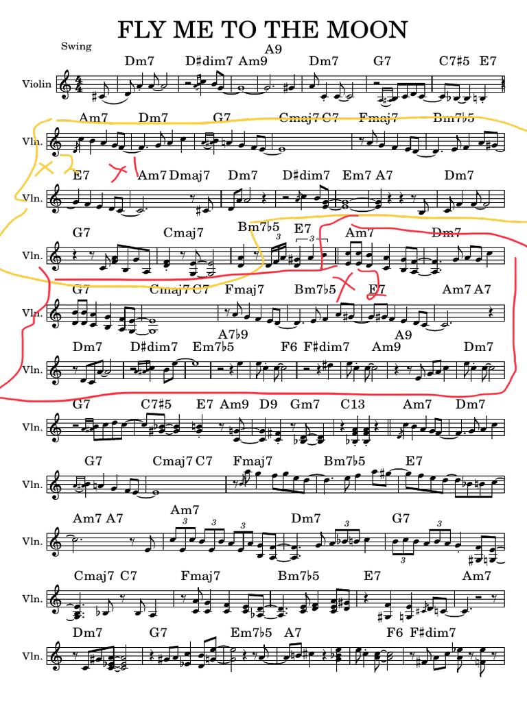 FLY ME TO THE MOON For Violin and Cello | PDF