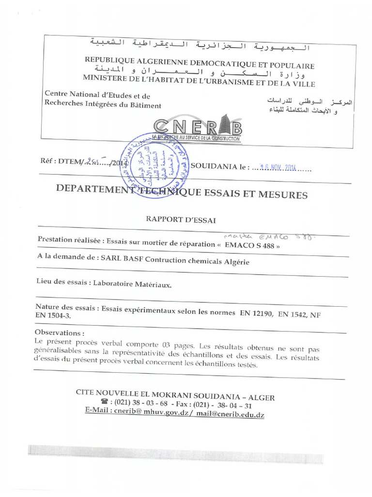 MasterEmaco S488 CNERIB | PDF