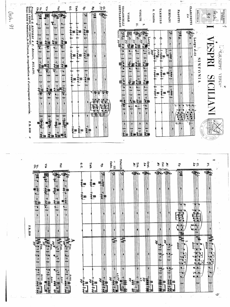 Verdi - Ouverture Vespri Siciliani - Partitura | PDF