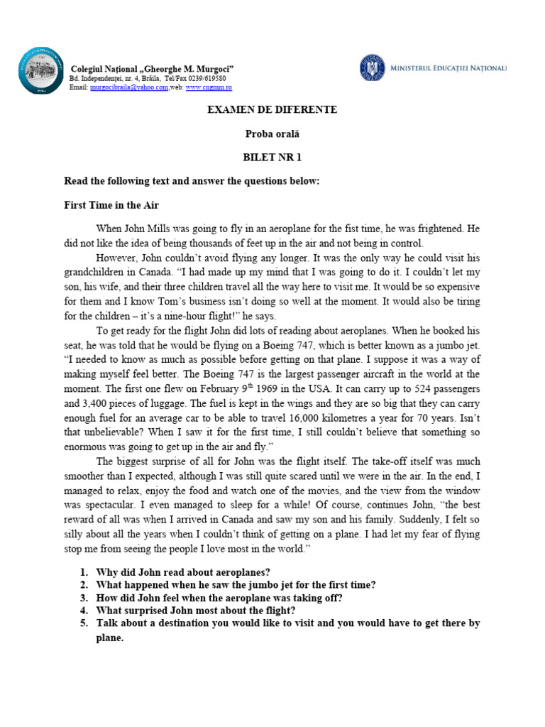 Subiecte Proba Orala - LIPAN | PDF | Oceans | Earth