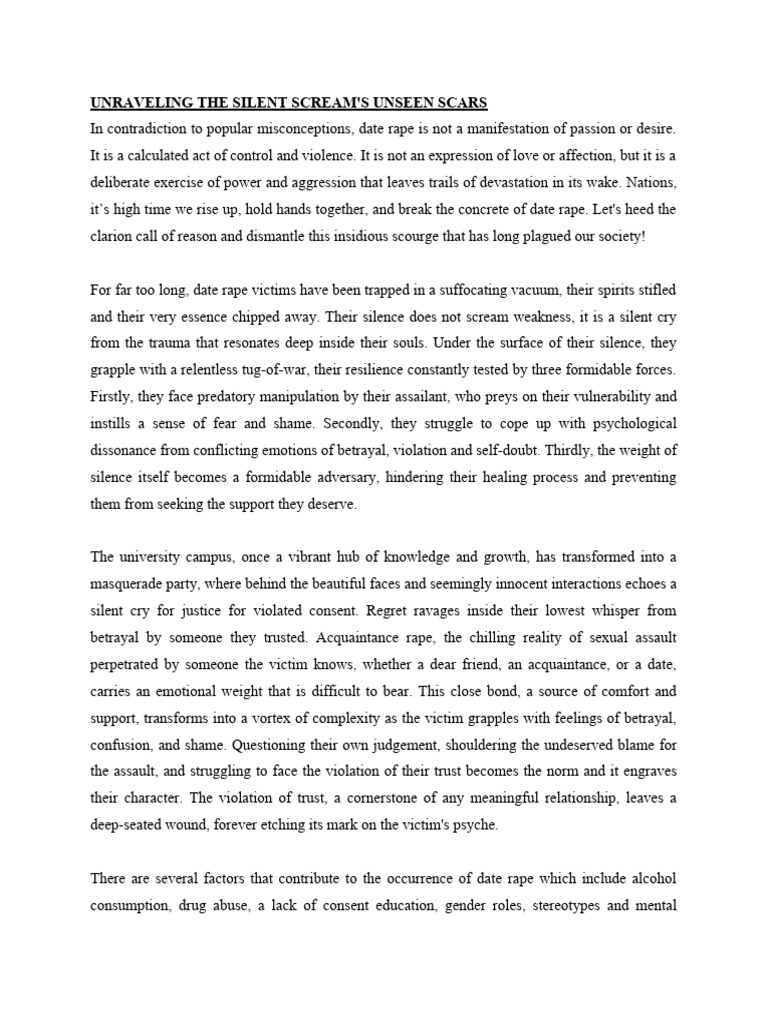 Unraveling The Silent Scream | PDF | Rape | Psychological Trauma