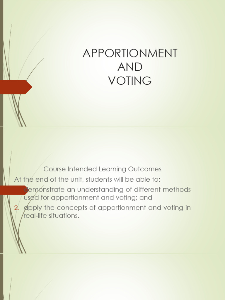 APPORTIONMENT2 | PDF | Voting | Two Round System