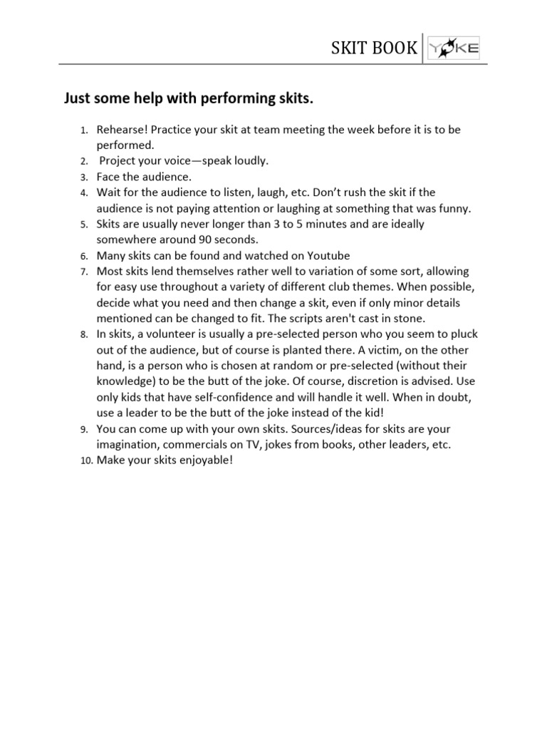 Skit Book | PDF | Milkshake